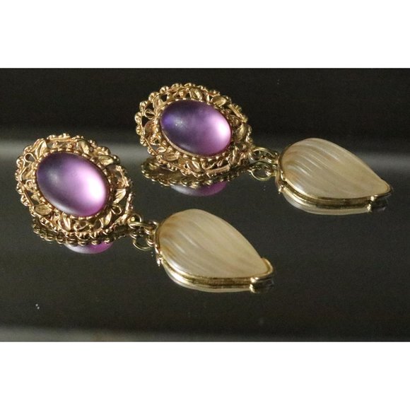Jewelry | Vintage Pink Princess Cottage Core Dangling Earrings Soft ...